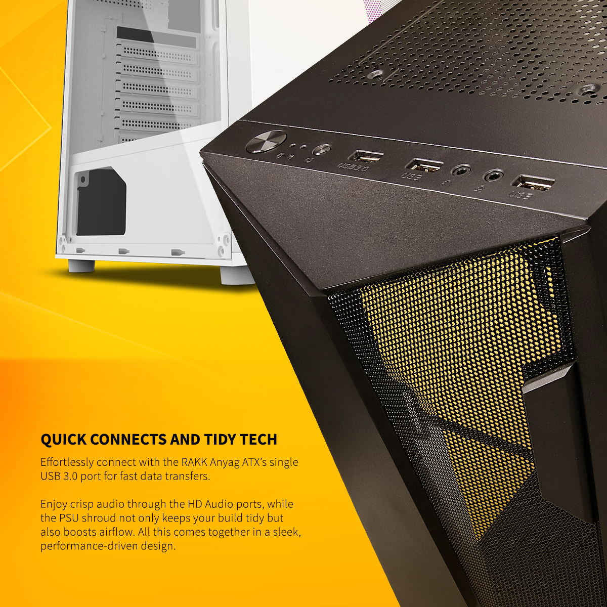 EasyPC | Rakk Anyag ATX Tempered Gaming Case Black and White | Shopee ...