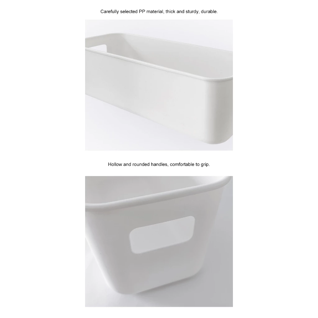 1Pc Desktop Storage PP Basket Long Box Household Kitchen Office Make Up ...