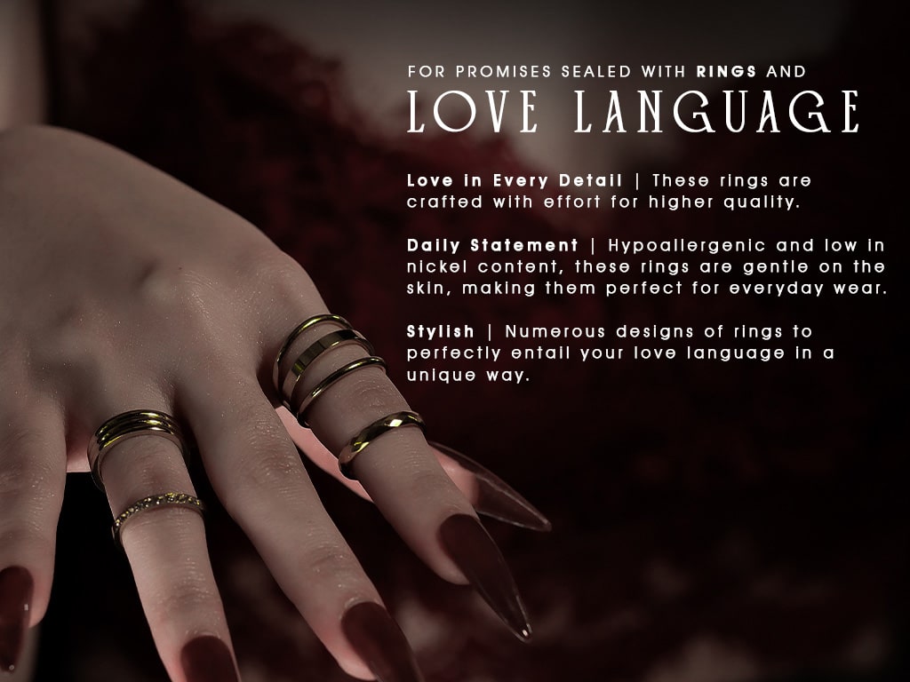Burvon Love Language Collection Rings (Matching & Minimalist Jewelry ...