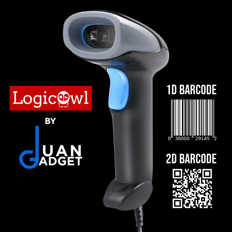 LogicOwl OJ-M930Z USB Wired 1D 2D QR Handheld Barcode Scanner for ...