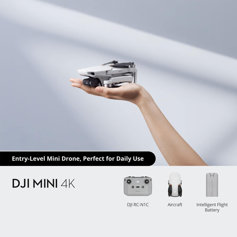 DJI Mini 4K Fly More Combo/Standard Palm-Sized Drone with RC-N1C Remote ...