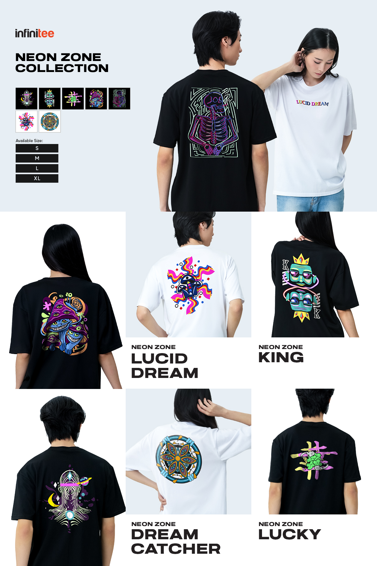 Infinitee Neon Zone Oversized T Shirt For Men Women Casual Oversize ...