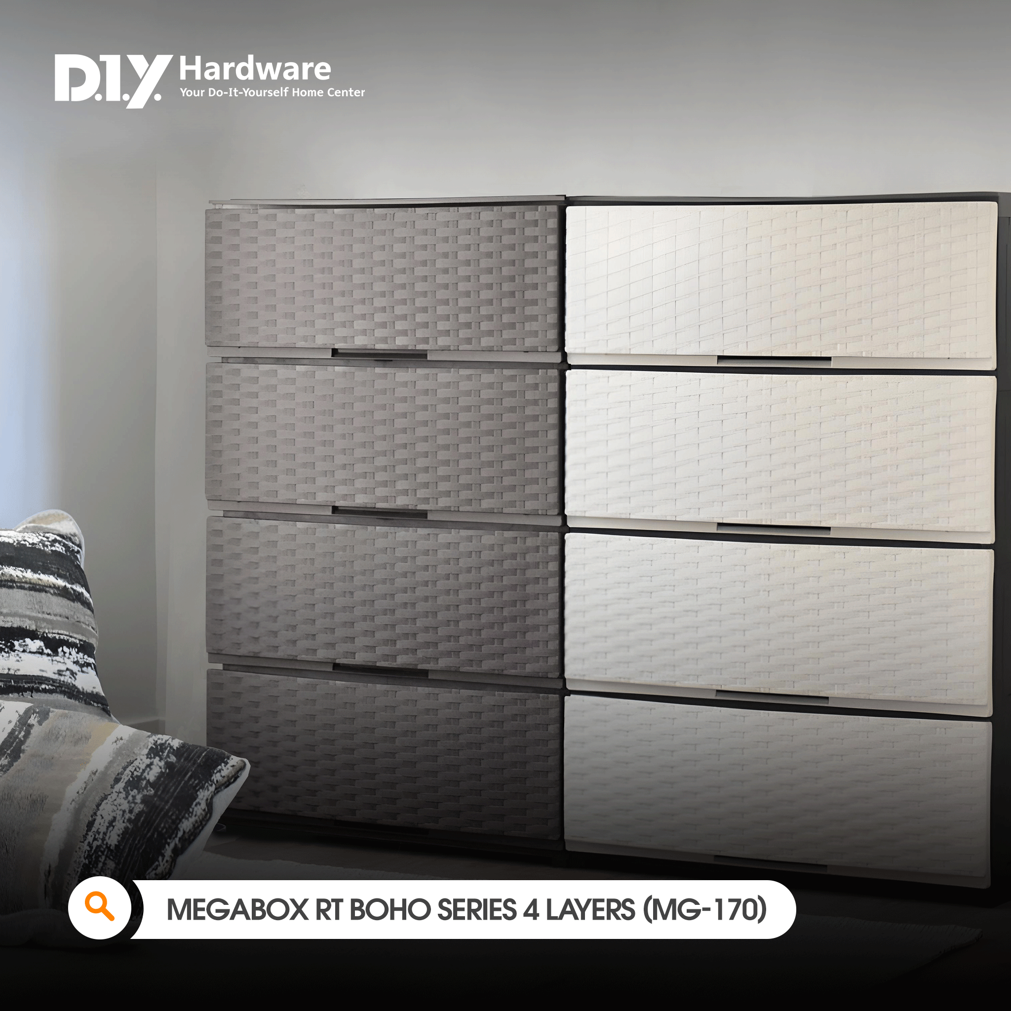 MEGABOX by DIY Hardware RT Boho Series Wide Drawer 4 Layers (MG-170 ...