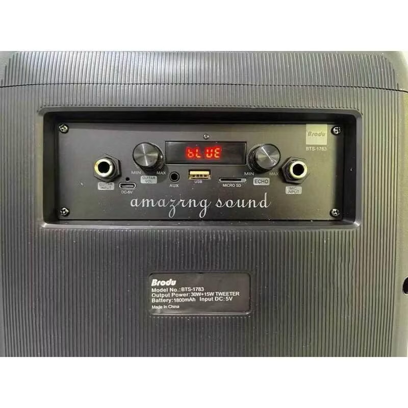 BTS-1740 Karaoke Box Professional System Bluetooth Speaker w/ 2pcs ...