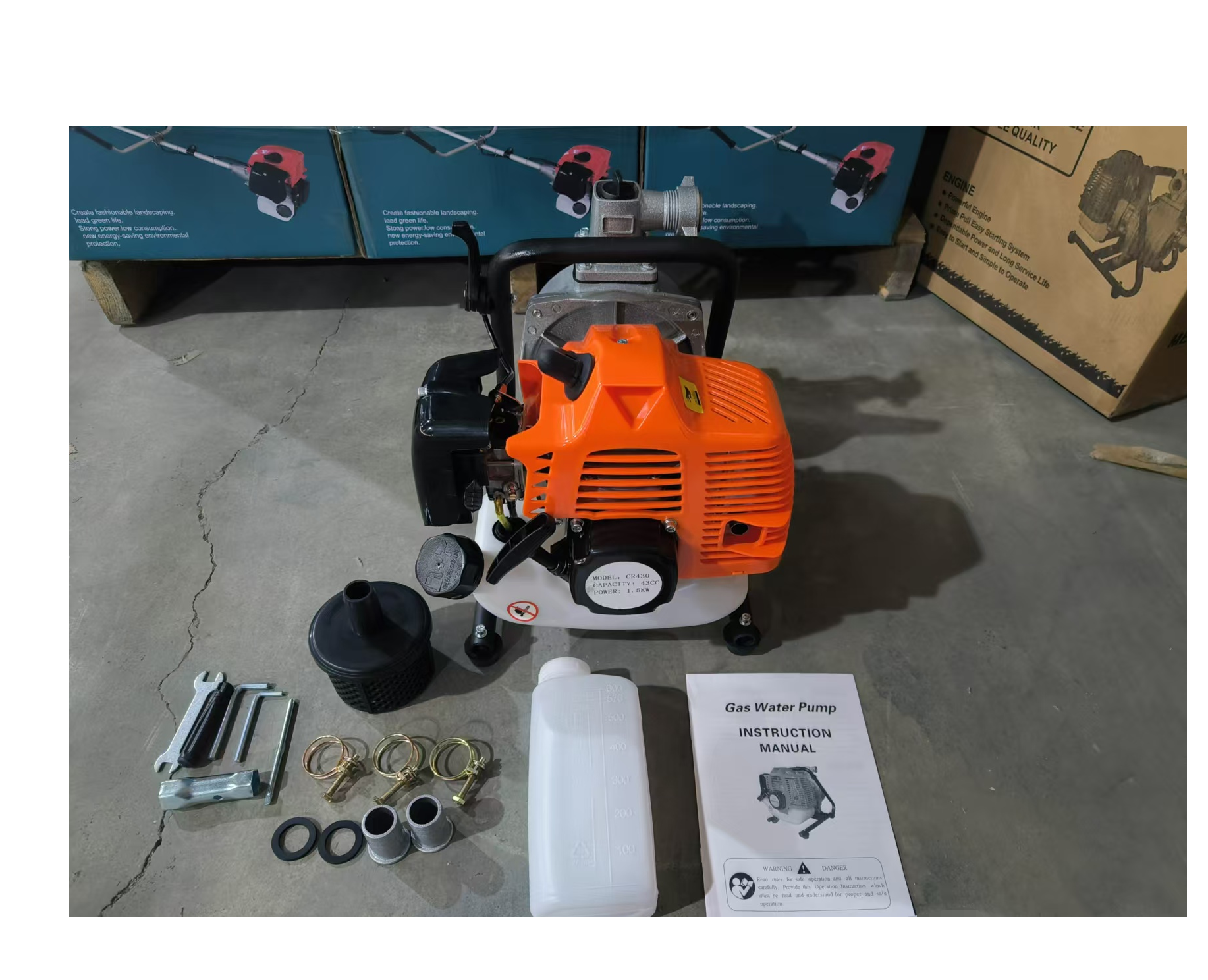 REAIM Gasoline Pump Heavy Duty For Flood 7.5HP High Engine Power Water ...