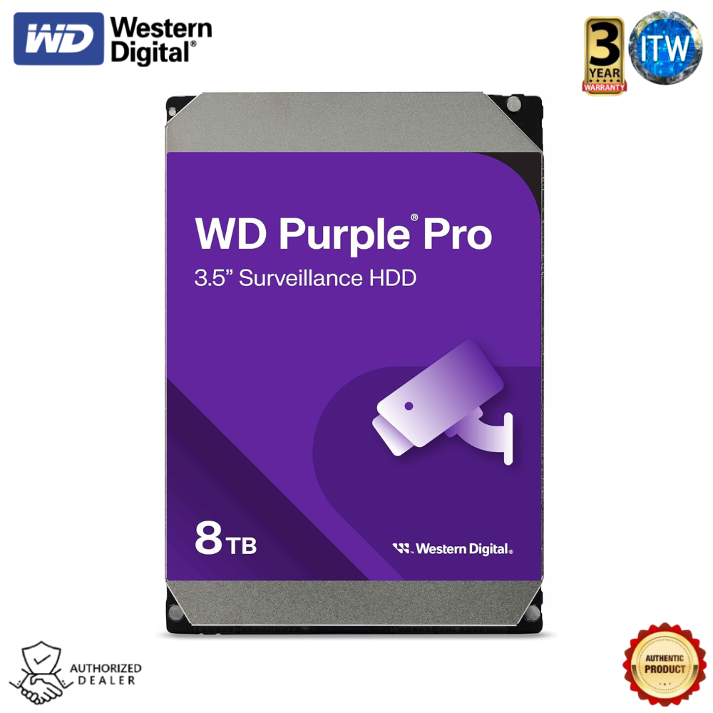 Itw | Western Digital Hard Drive HDD Purple Pro Sureveillance 3.5" SATA ...
