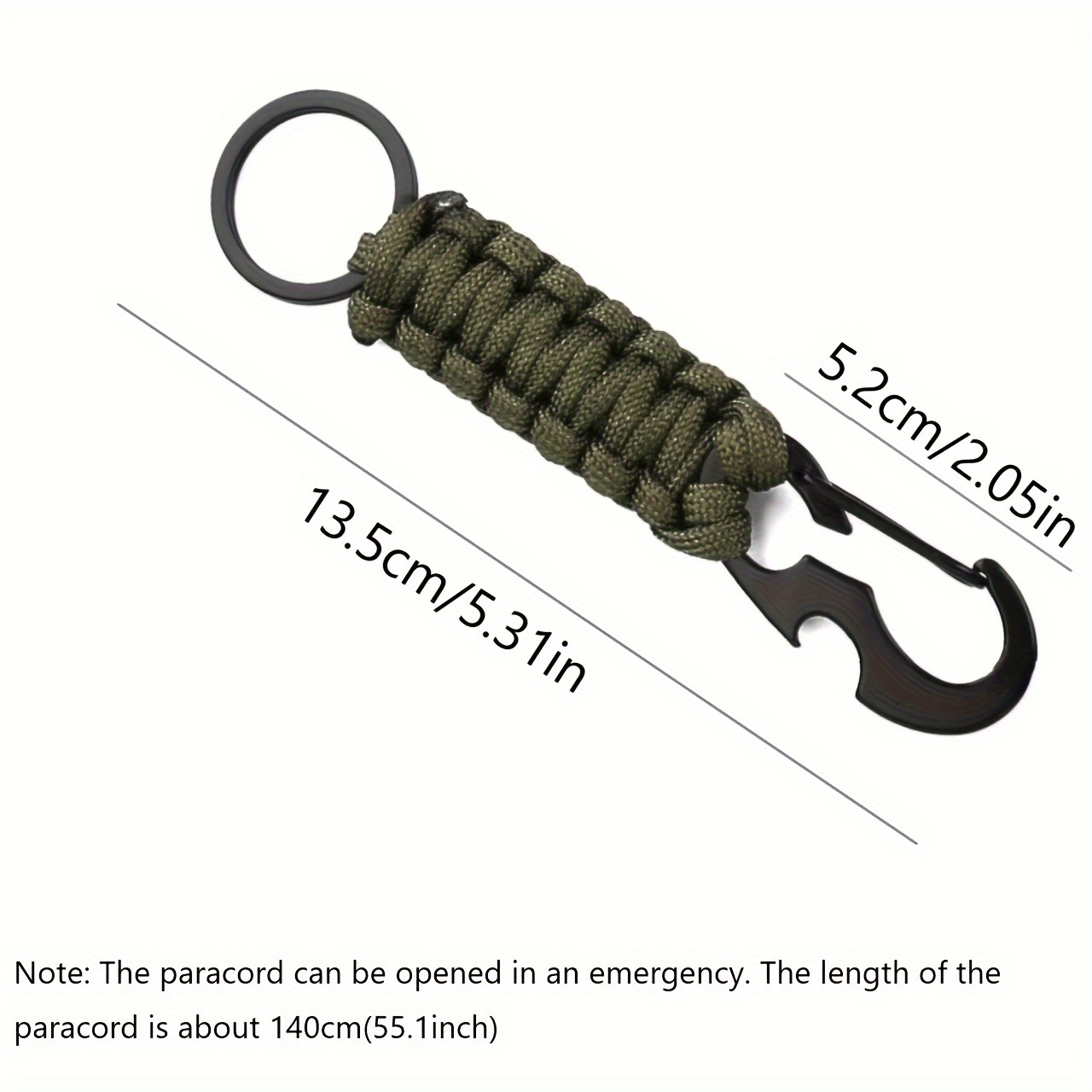 Multifunctional Paracord Keychain Bottle Opener-Braided Survival Key ...