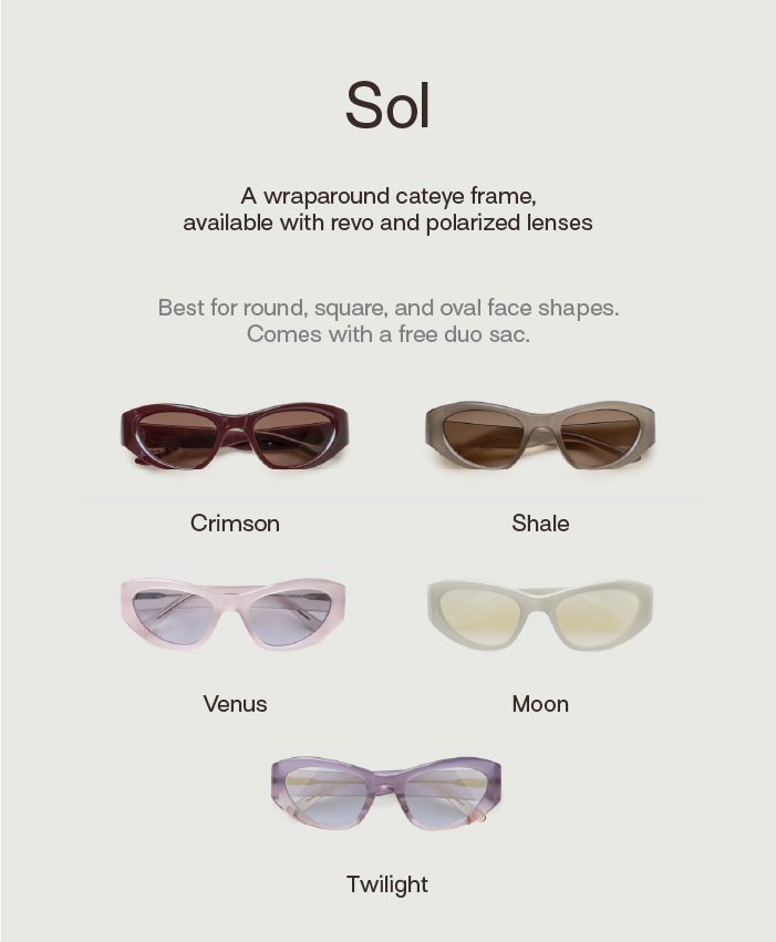 Sunnies Studios Sol (Polarized Wraparound Cateye Sunglasses for Men and ...