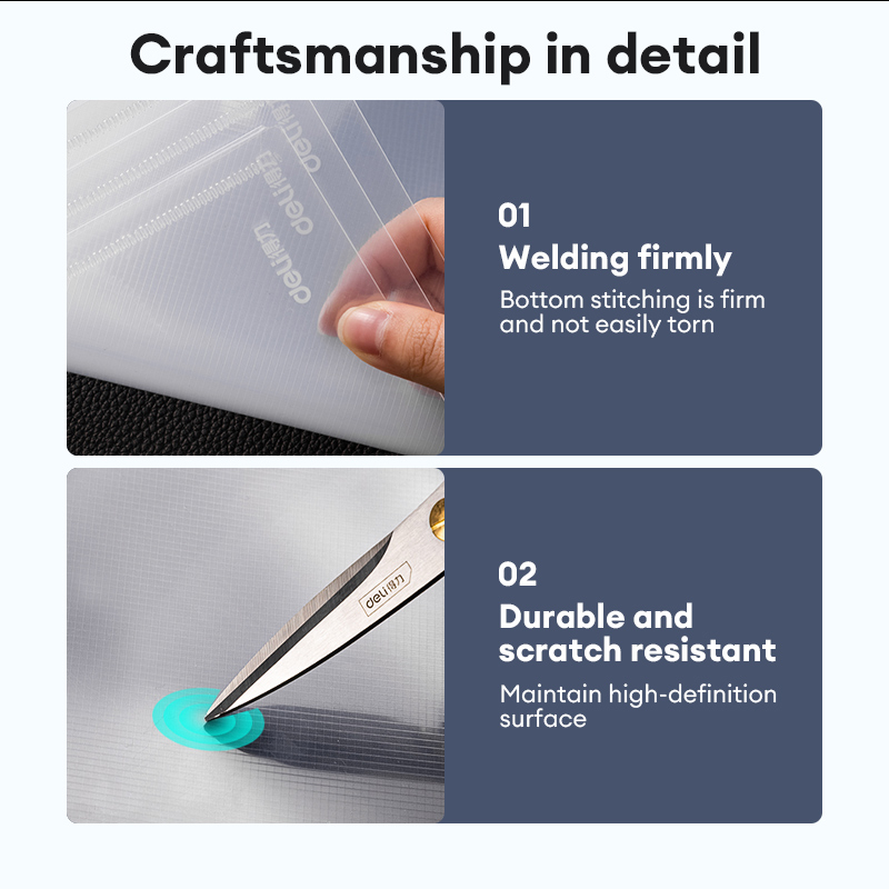 Deli A4 File Folder Transparent Clear Plastic File Folder Storage Pouch ...