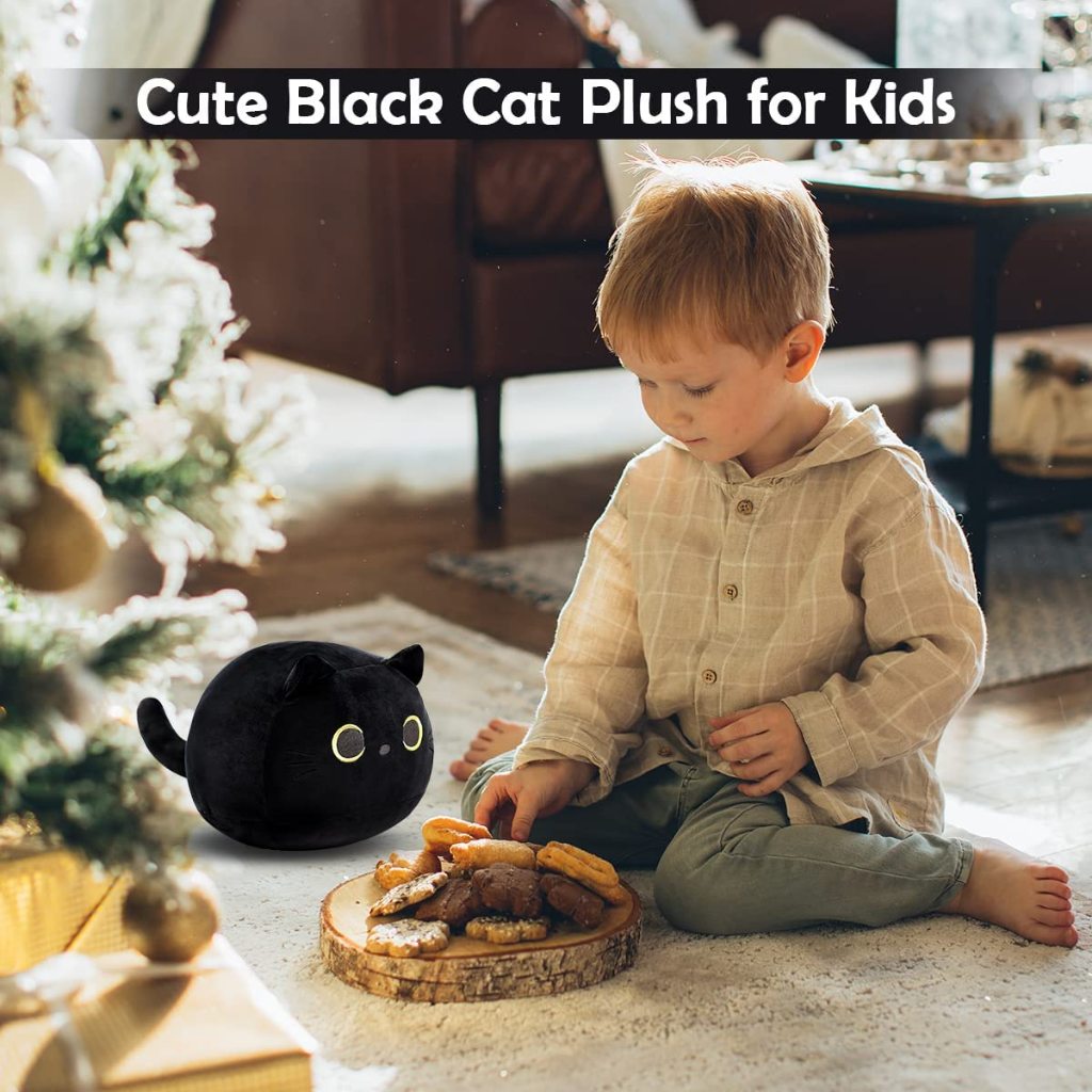 Timi 30cm Black Cat Stuffed Toy Cat Plush Toy Cat Pillow Baby Plush ...