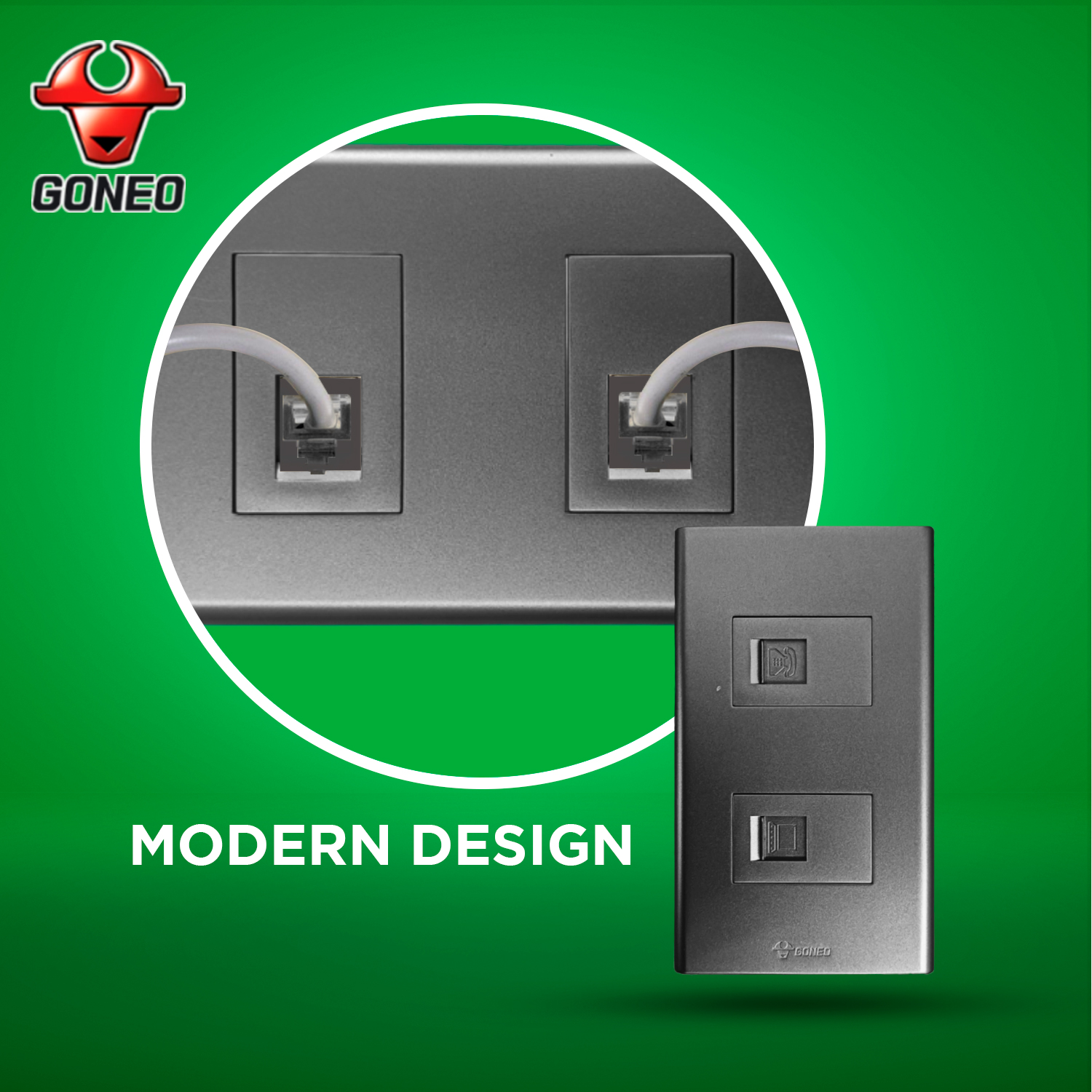 GONEO CAT3/CAT6 Telephone & Lan Outlet socket 16A G34T212B(T6) | Shopee ...