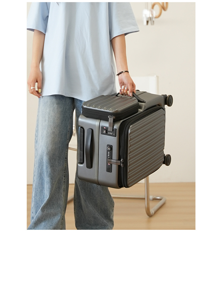 MC&HOME Front Open Cover Luggage Multi-layer Travel Luggage Men's ...