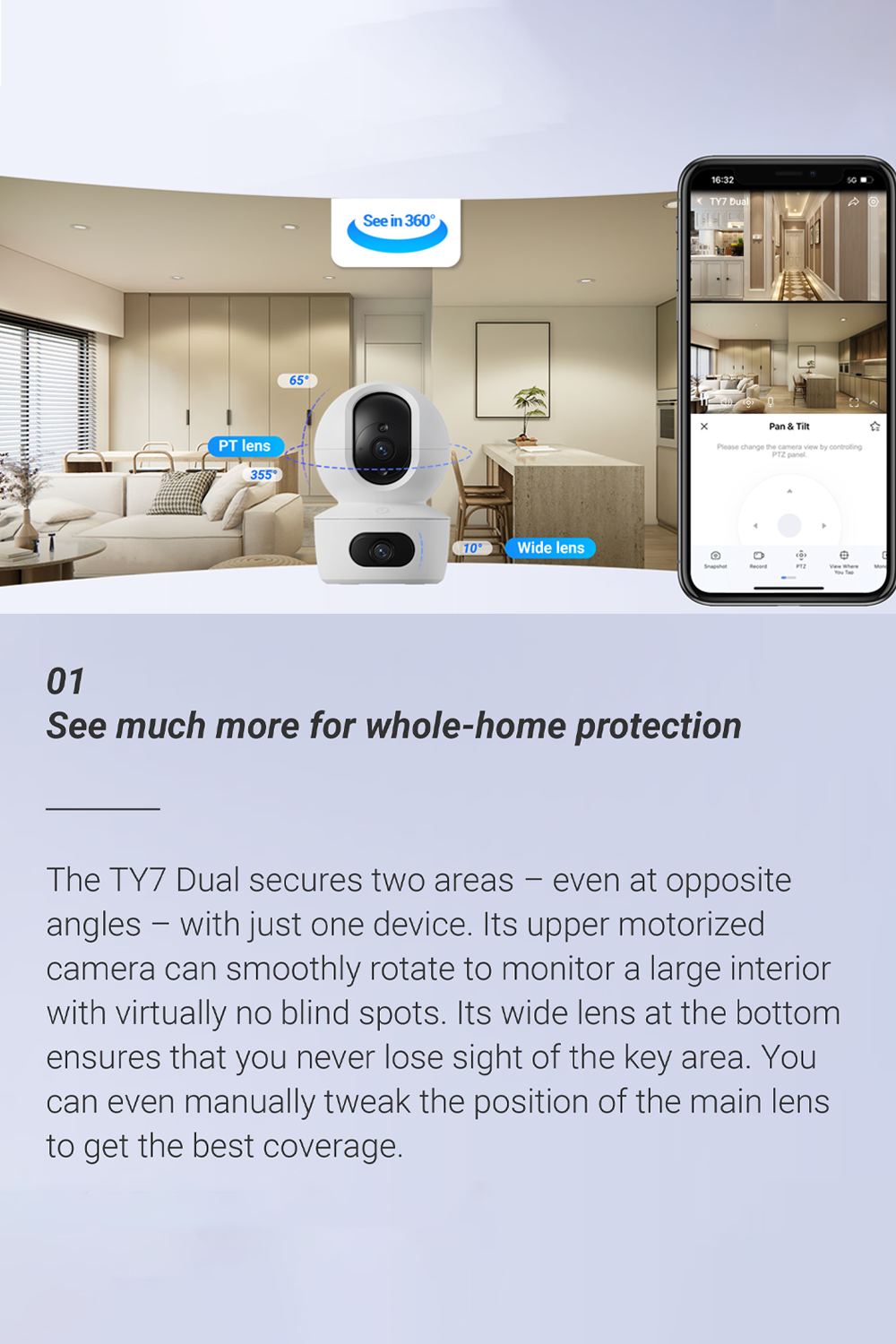 EZVIZ TY7 Dual 2K⁺ Dual Lens CCTV camera Wifi Cam Wireless 360°P&T ...