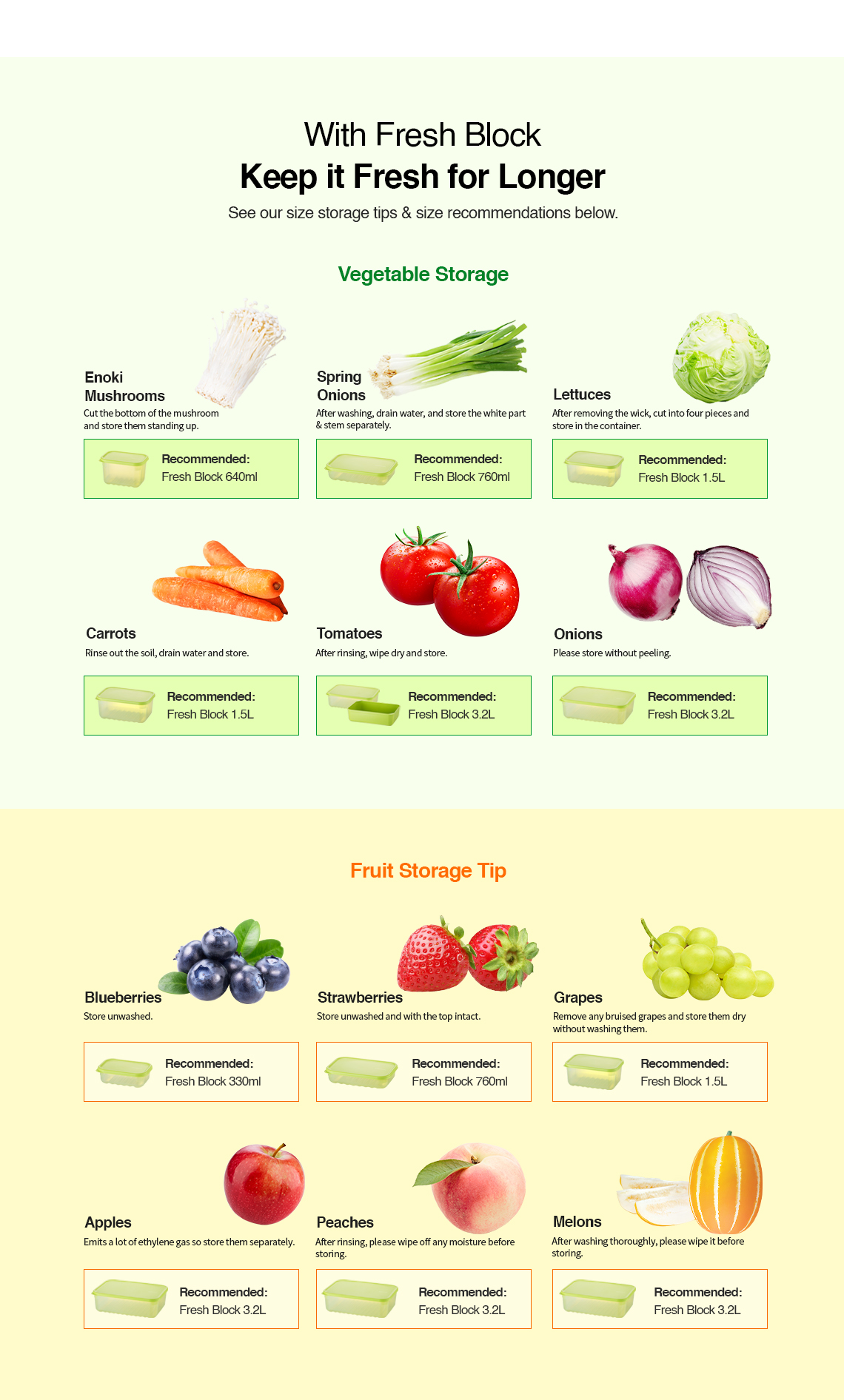 LocknLock Set of 2 Fresh Block 3200ML | Food Keeper for Fruits ...