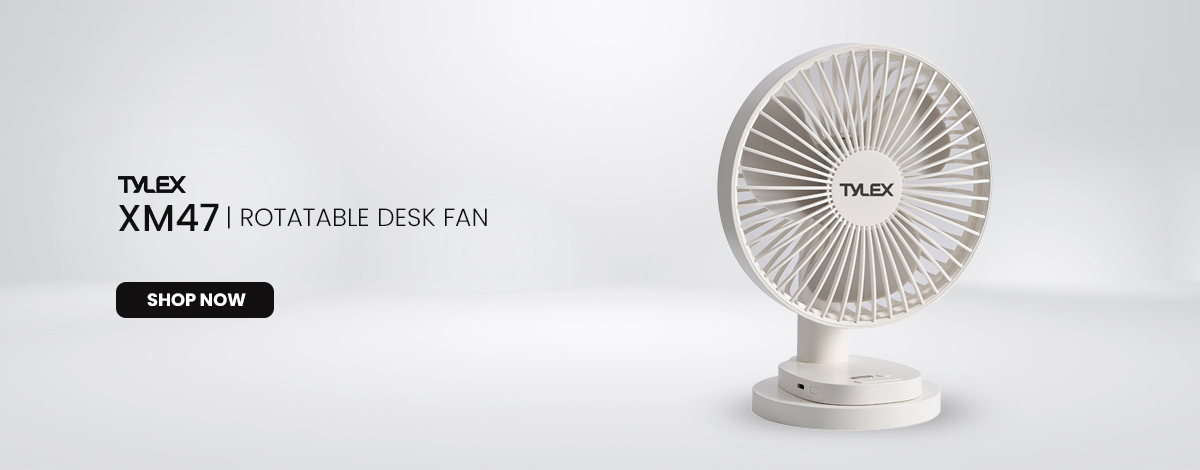 TYLEX XM47 Portable Fan Rotatable 4000mAh Rechargeable 2A Fast Charging ...