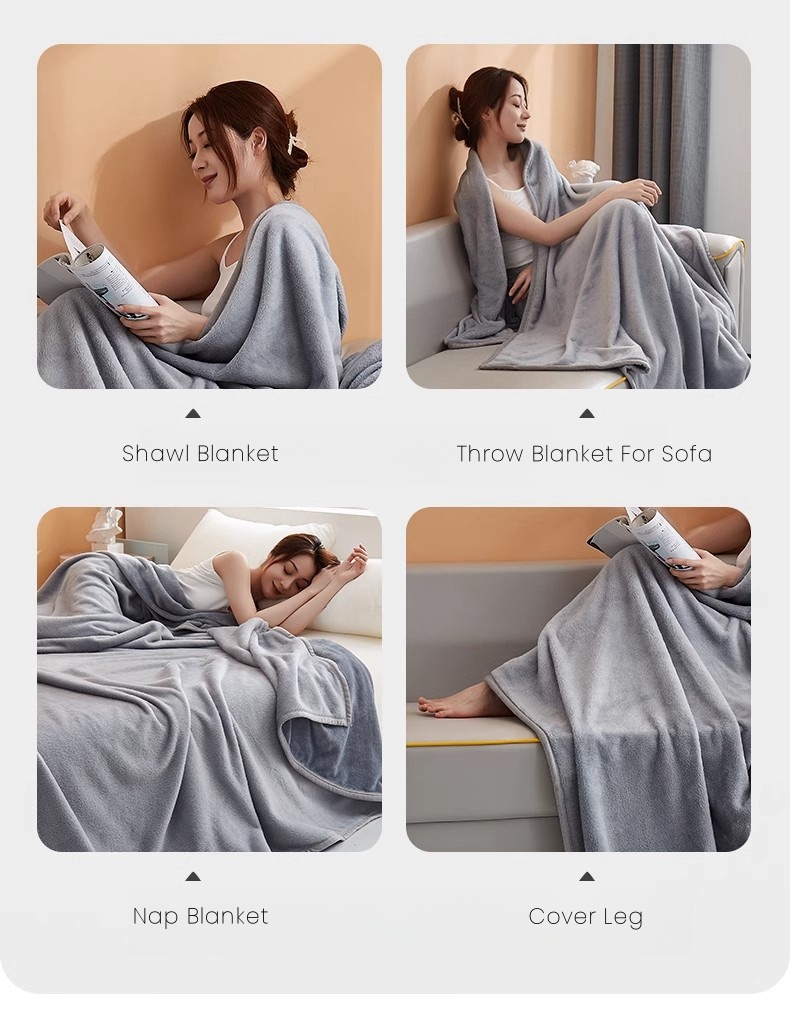 Korean Style Plain Microfiber Blanket 150x200cm, 180X200cm (DOUBLE AND ...