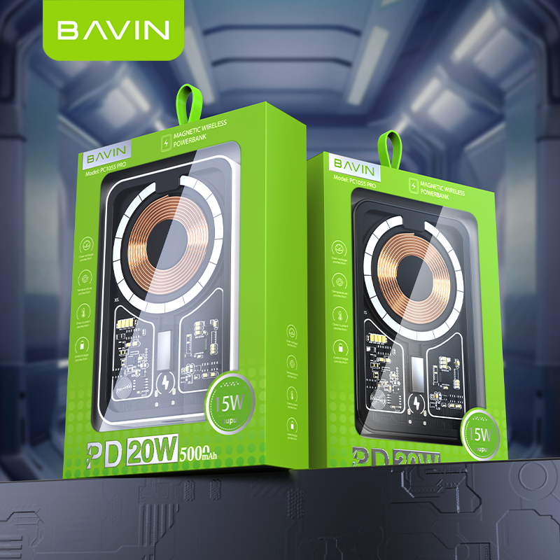 BAVIN PC1055 Pro 5000mAh 20W Wireless Power Bank Magnetic Charging ...