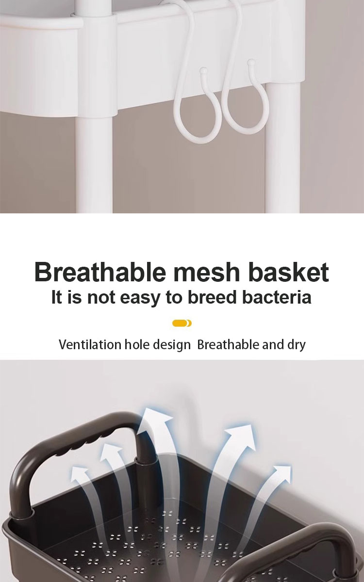 JT Trolley Cart Moving Rack Kitchen Storage Shelf 3 Tier Cabinets ...