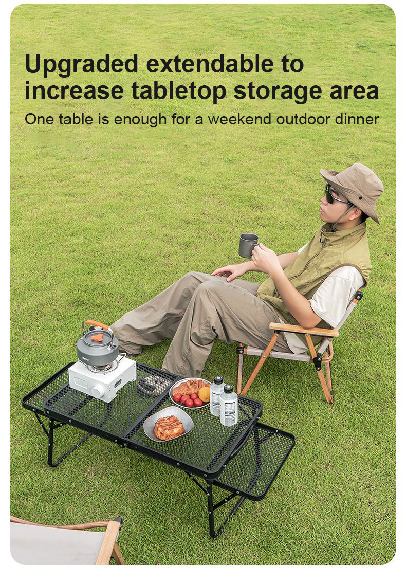 MC&HOME Outdoor Folding Table Mesh Table Foldable Aluminum Camping Home ...