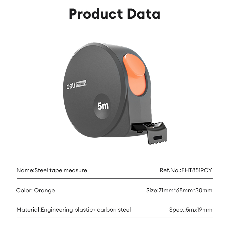 Deli 3/5m Deli Steel Measuring Tape Auto Lock Meter Tape Measuring Tool ...