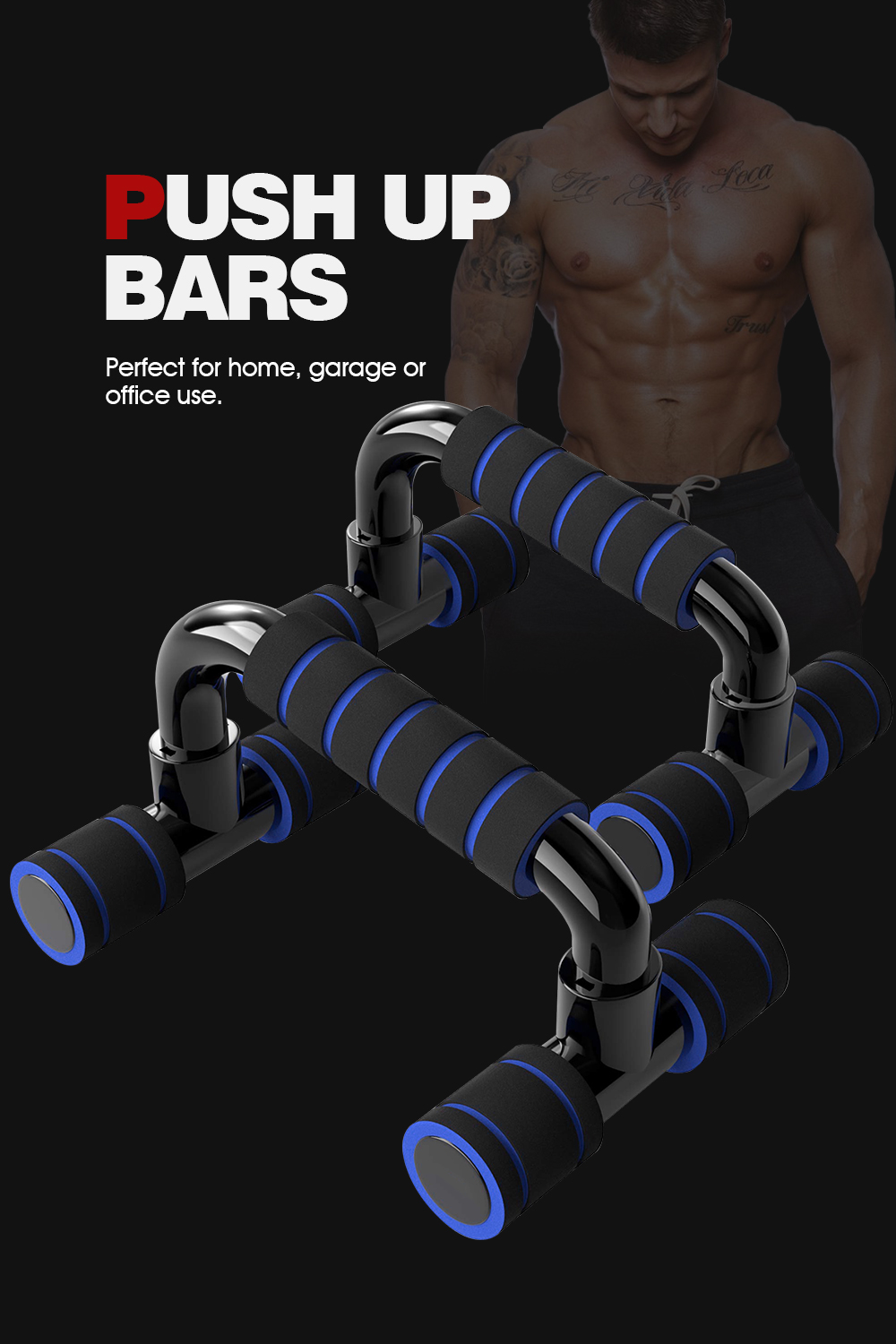 Gym Push Up Bar 2pcs Support H-Type Perfect Muscle Push up Bars Push Up ...