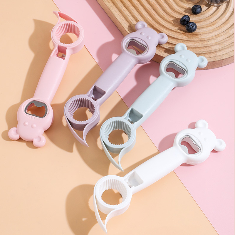 4in1 Cute Cartoon Bottle Opener Professional Manual Beverage Juice Lid ...