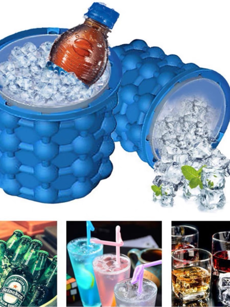 Silicone ice Bucket ice Cube Maker Genie Ice Cube Mold Ice Drink Bucket ...
