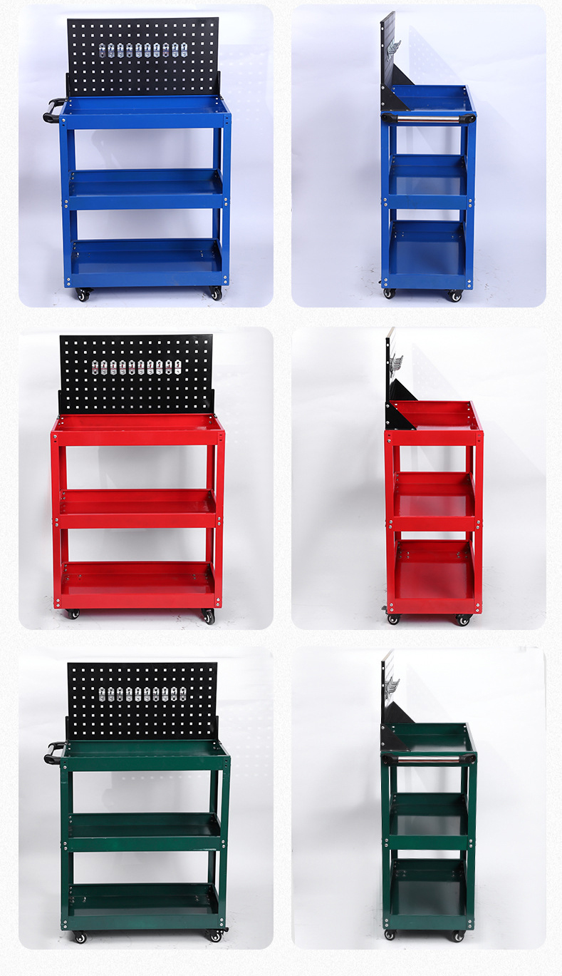 3 Layer Trolley Hand Push Tool Cart Heavy Machinery Workshop ...