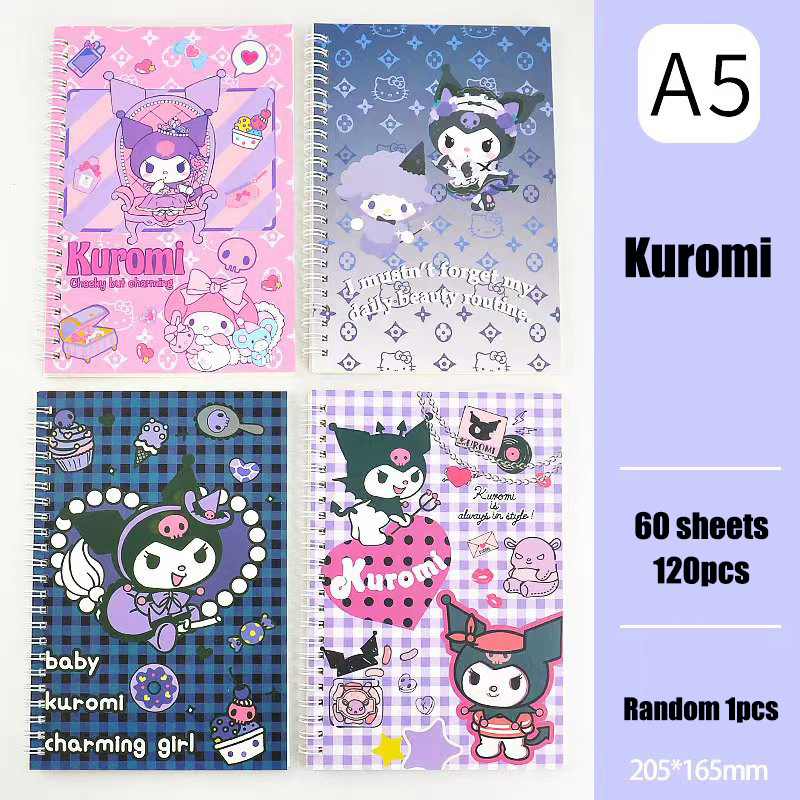 Timi Sanrio Kuromi Students A5 Note Book 60 Pages Coil Notebook Daily ...