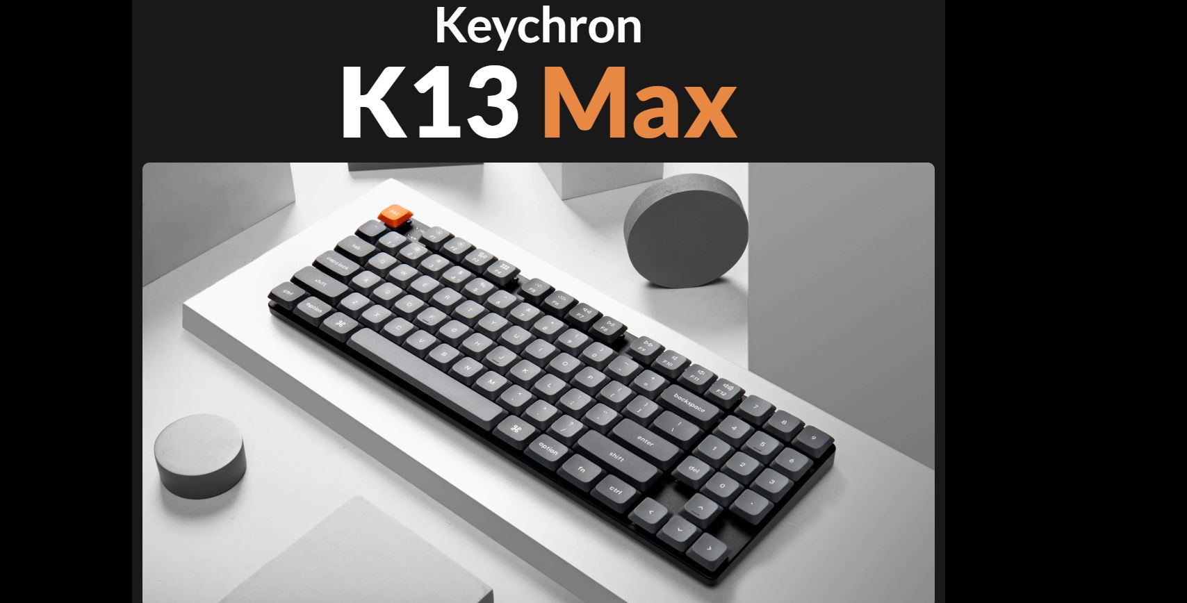Keychron Wireless Mechanical Keyboard K13 Max QMK/VIA Black RGB ...