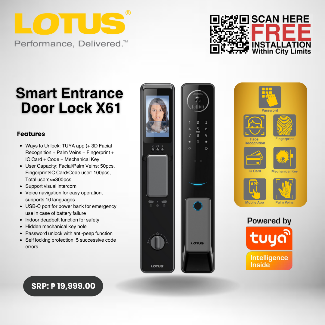 Lotus Smart Entrance DoorLock X61|Door Hardware & Lock | Household ...