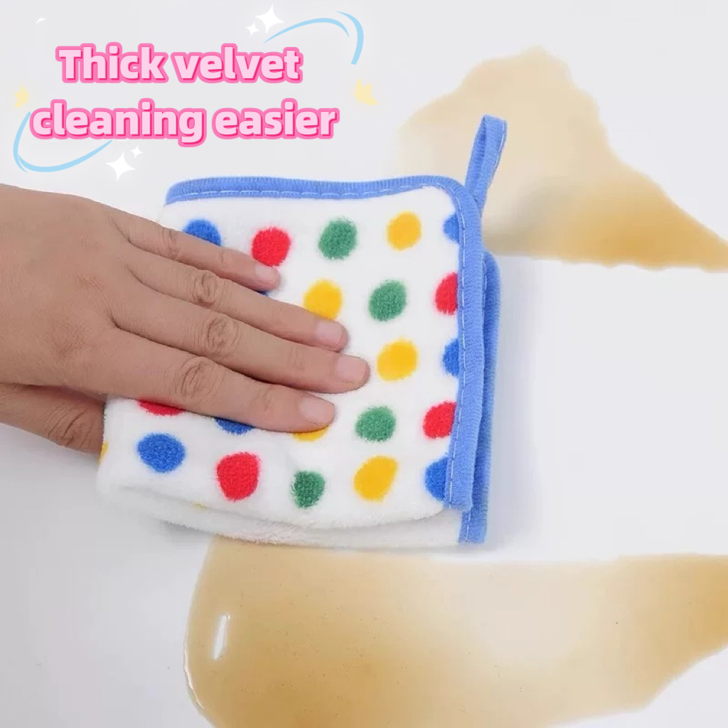 SJW Cleaning Absorbent Towel - Polka Dot Coral Velvet Rag - Strong ...
