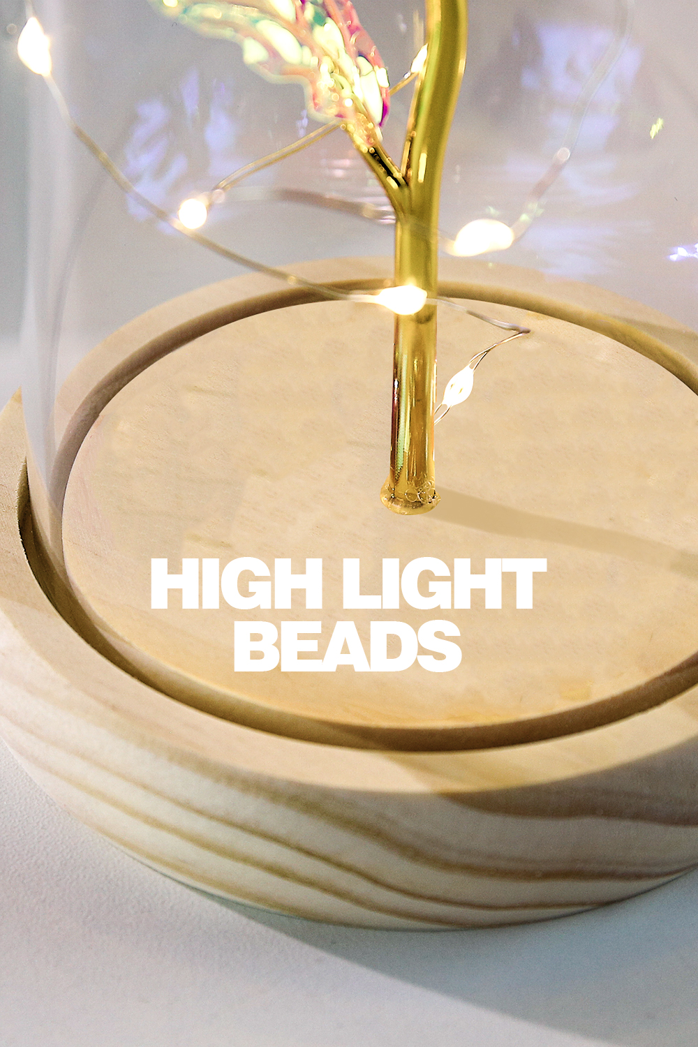 Led Light Eternal Rose Lamp Light Glass Dome Galaxy Rose Valentines ...