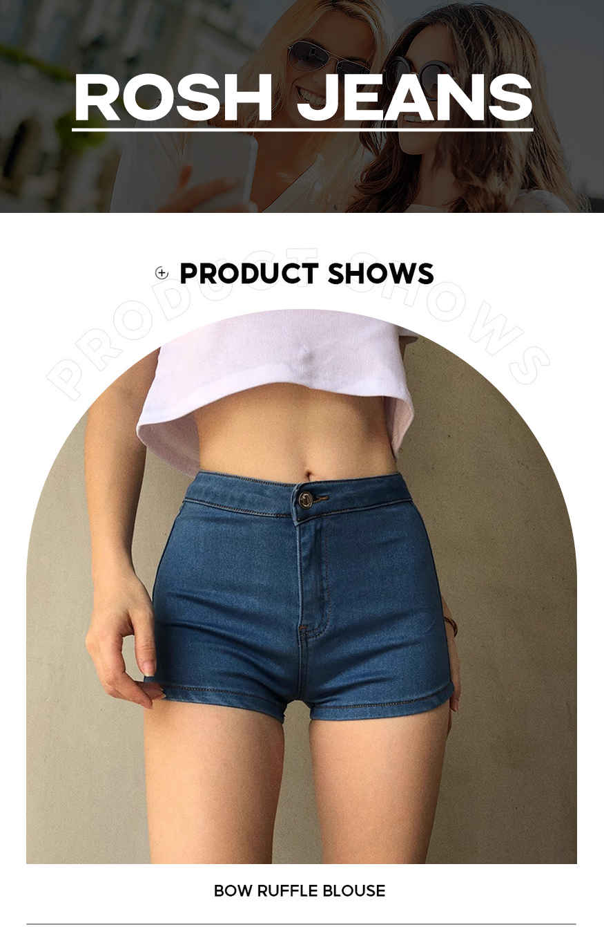 Rosh_jeans High waist shorts for woman denim shorts women's High waist Denim shorts stretchable ...