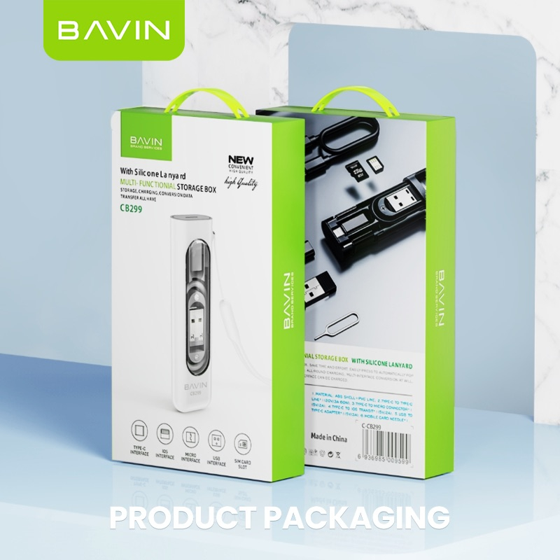 BAVIN CB299 7 In 1 60W Multifunctional Fast Charge Data Cable Storage ...