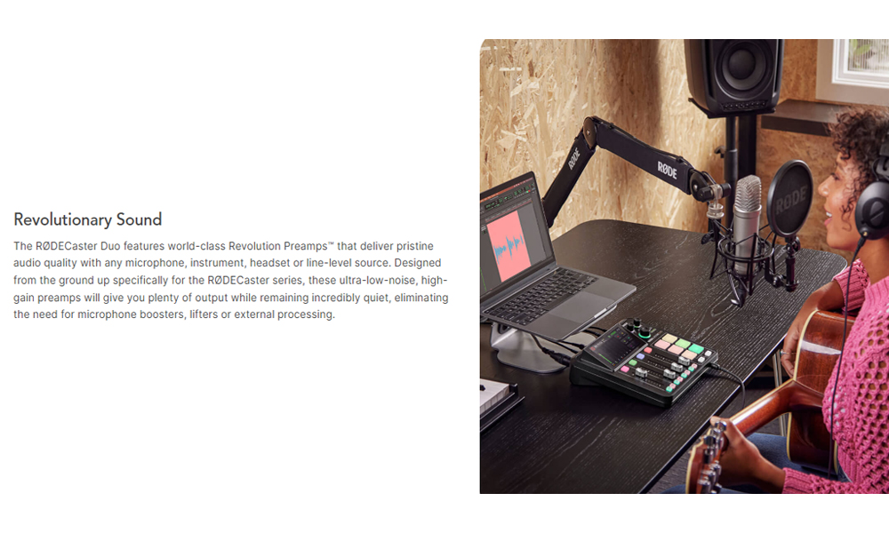 RODE RODECaster Duo 2 Channel Integrated Audio Solution Mixer Recorder ...