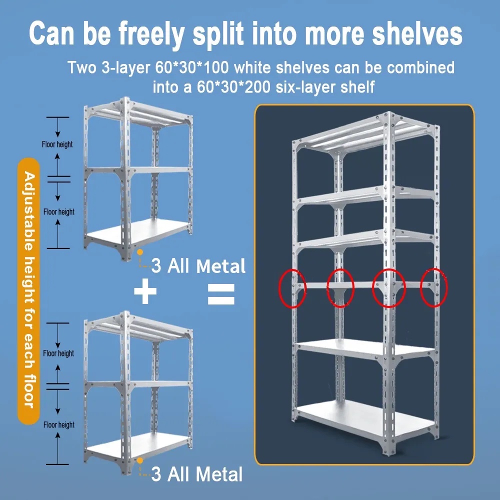 6 Layer Steel Rack Metal Rack Kitchen Storage Rack Boltless Rack Steel ...