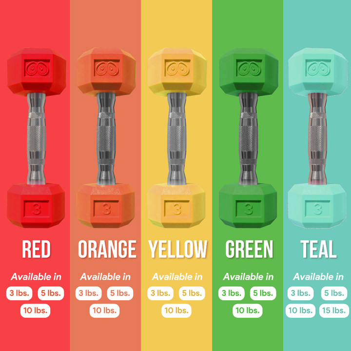 Dumbbell set HEX Dumbbell Colored Dumbbells, 5/10/11/15/20LBS Scratch ...