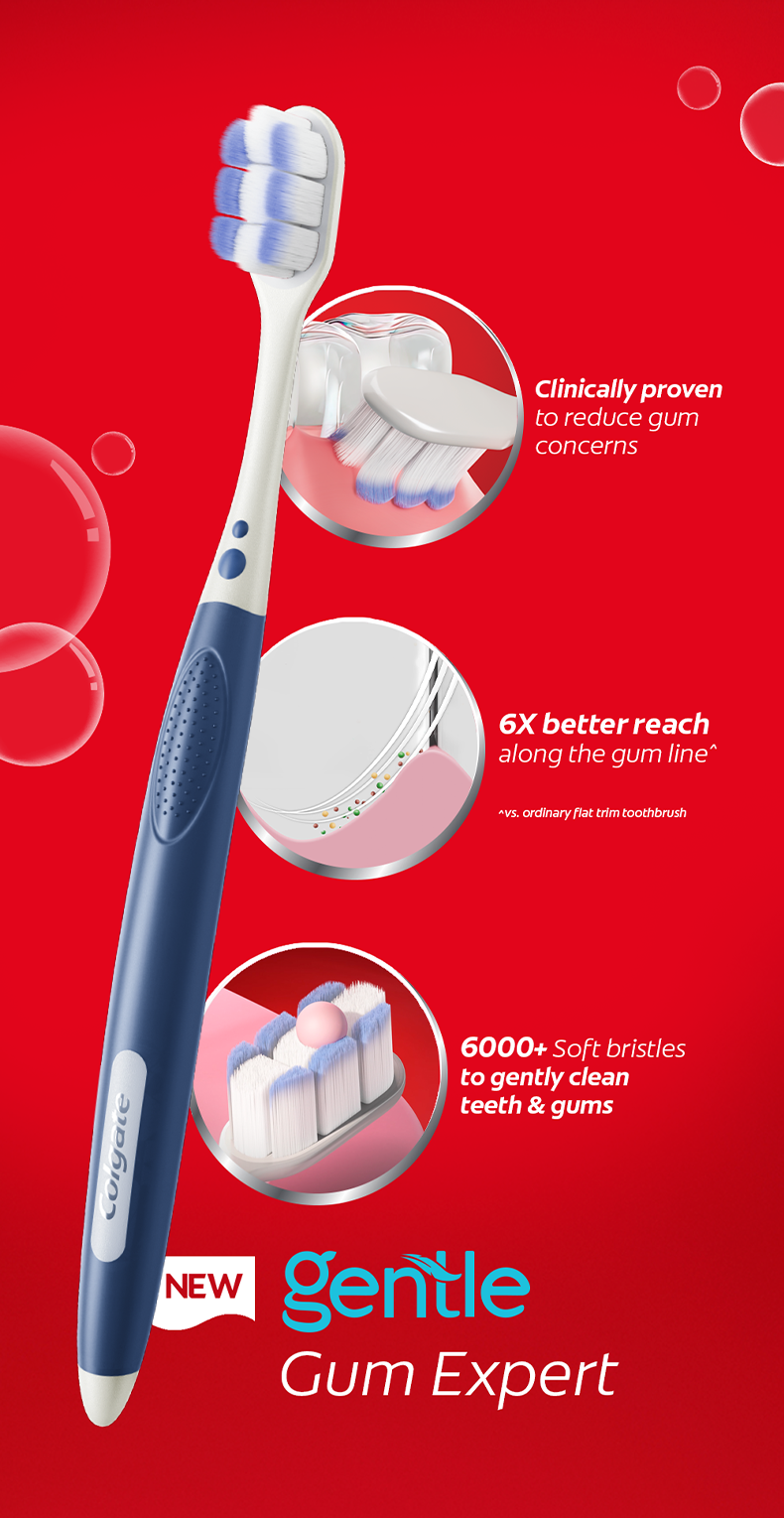Colgate Gentle Gum Expert Toothbrush, Ultra Soft Bristles, Fights Gum ...