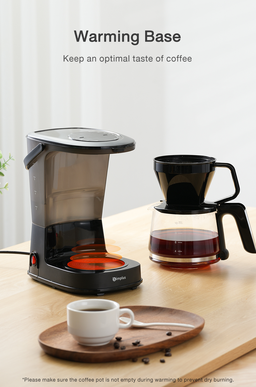 Simplus Coffee Maker 1.25L Large Capacity 10 Cups Auto Drip Filter Pour ...