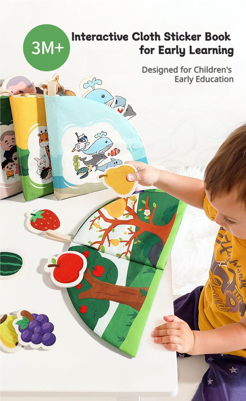 Reusable Velcro Learning Cloth Book – Fun Educational Toy for Babies (3 ...
