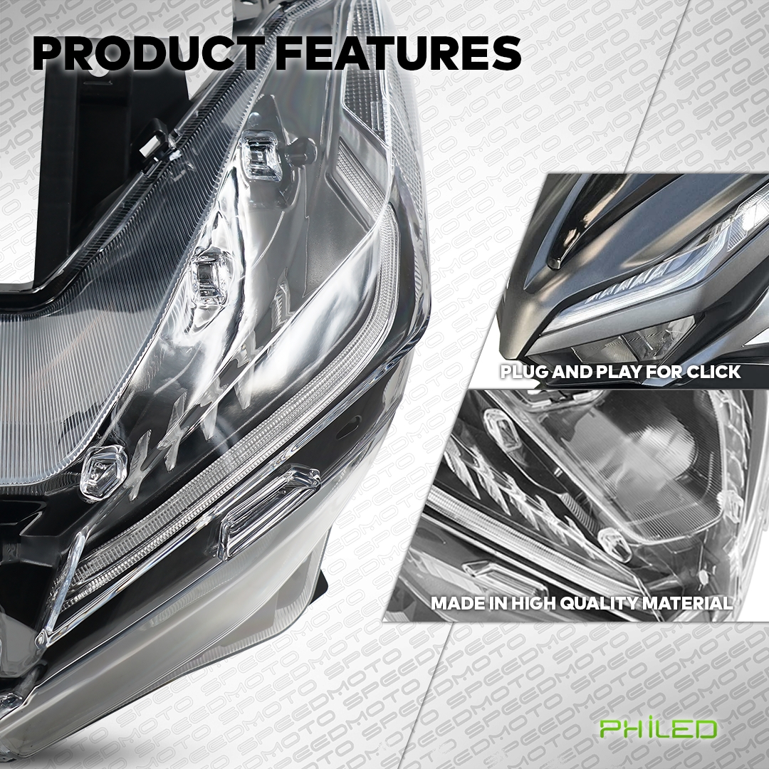 PHILED CLICK V2 HEADLIGHT ASSY CLEAR LENS HEAD LIGHT ASSEMBLY FOR HONDA ...