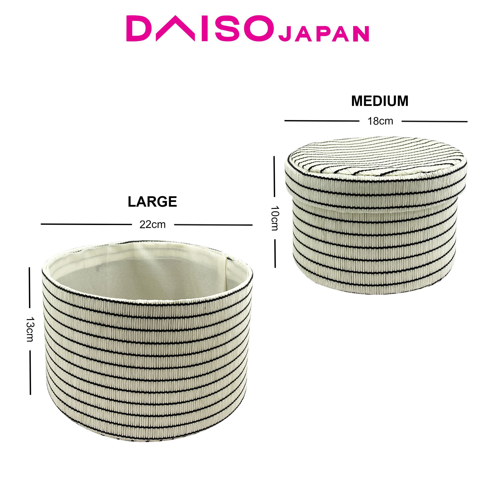 Daiso FSC Paper Striped Round Storage | Shopee Philippines