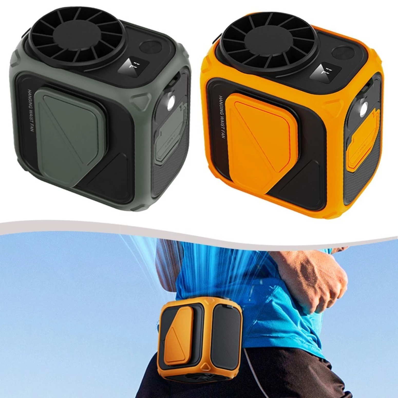 K-803 High Speed Waist Hanging Fan Portable with 100-Speed Control for ...