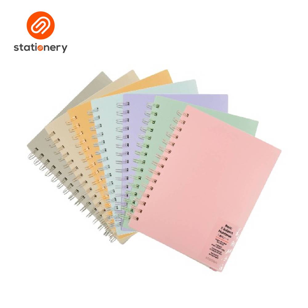 Basic 5 Subject Notebook PP with Pouch - Pastel Color | Shopee Philippines