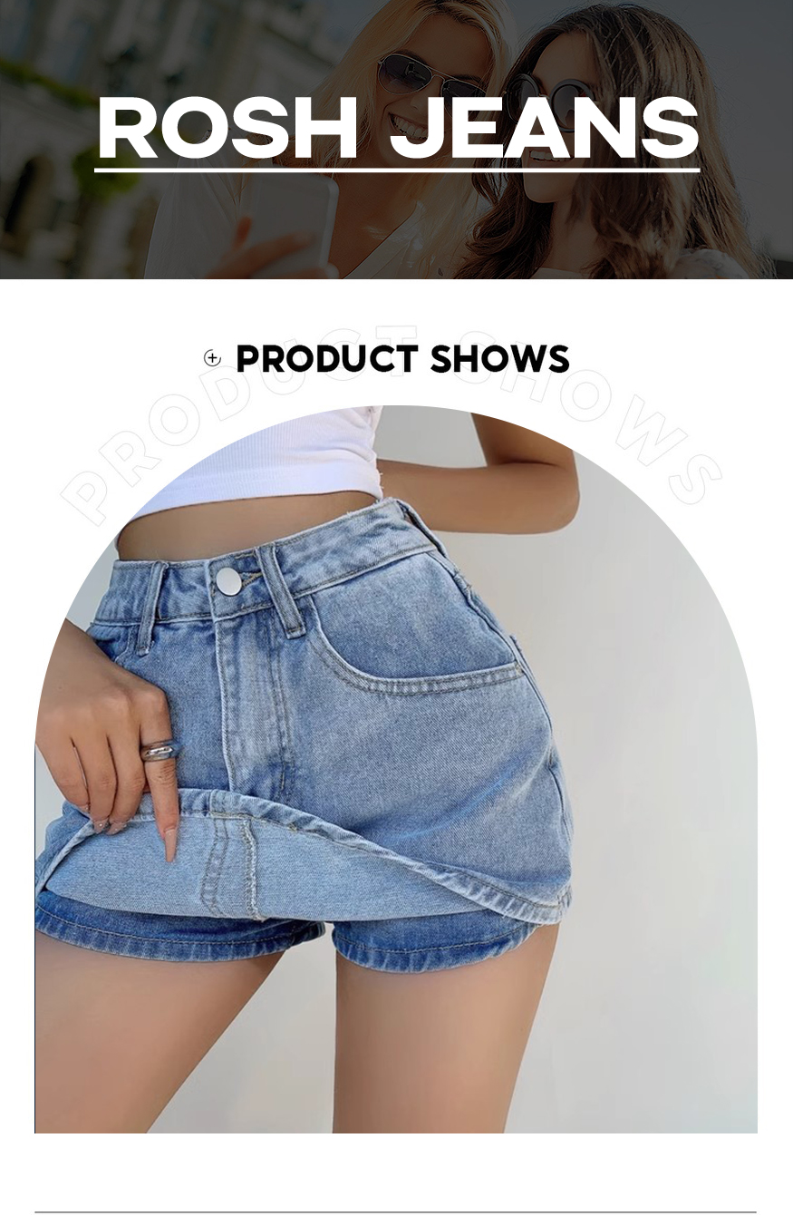 【On Hand】Rosh_Jeans Denim skort for woman Korean palda shorts High ...