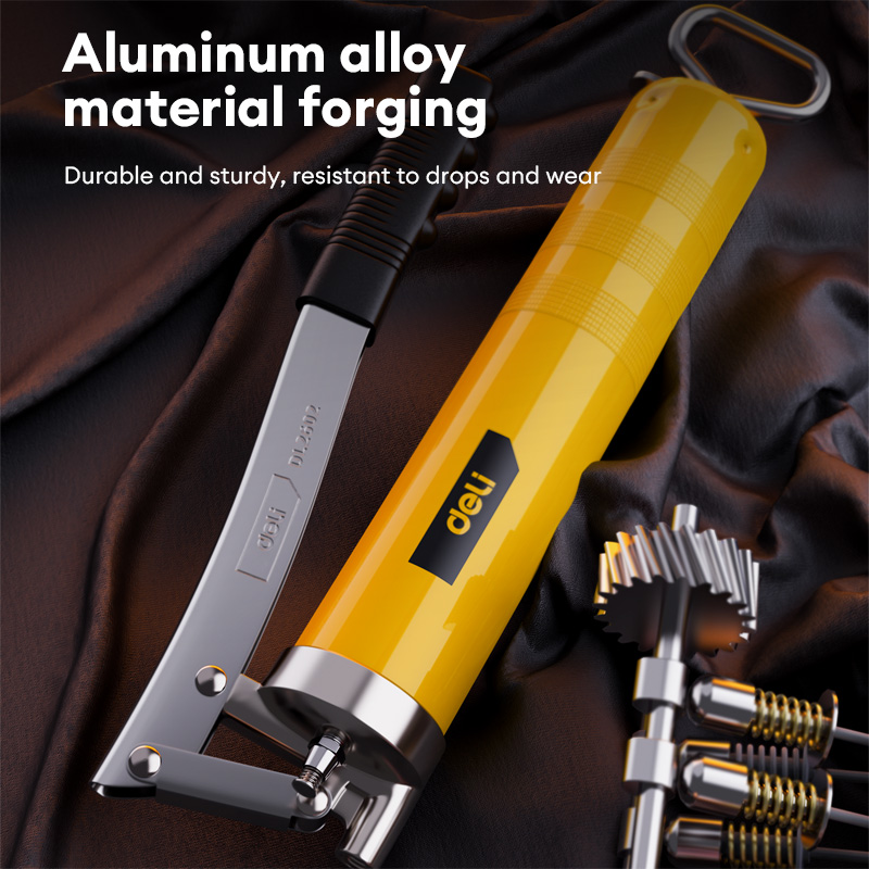 Deli Tools Grease Gun 4500PSI 400cc 3 Tubes Machinery Grease Pump ...