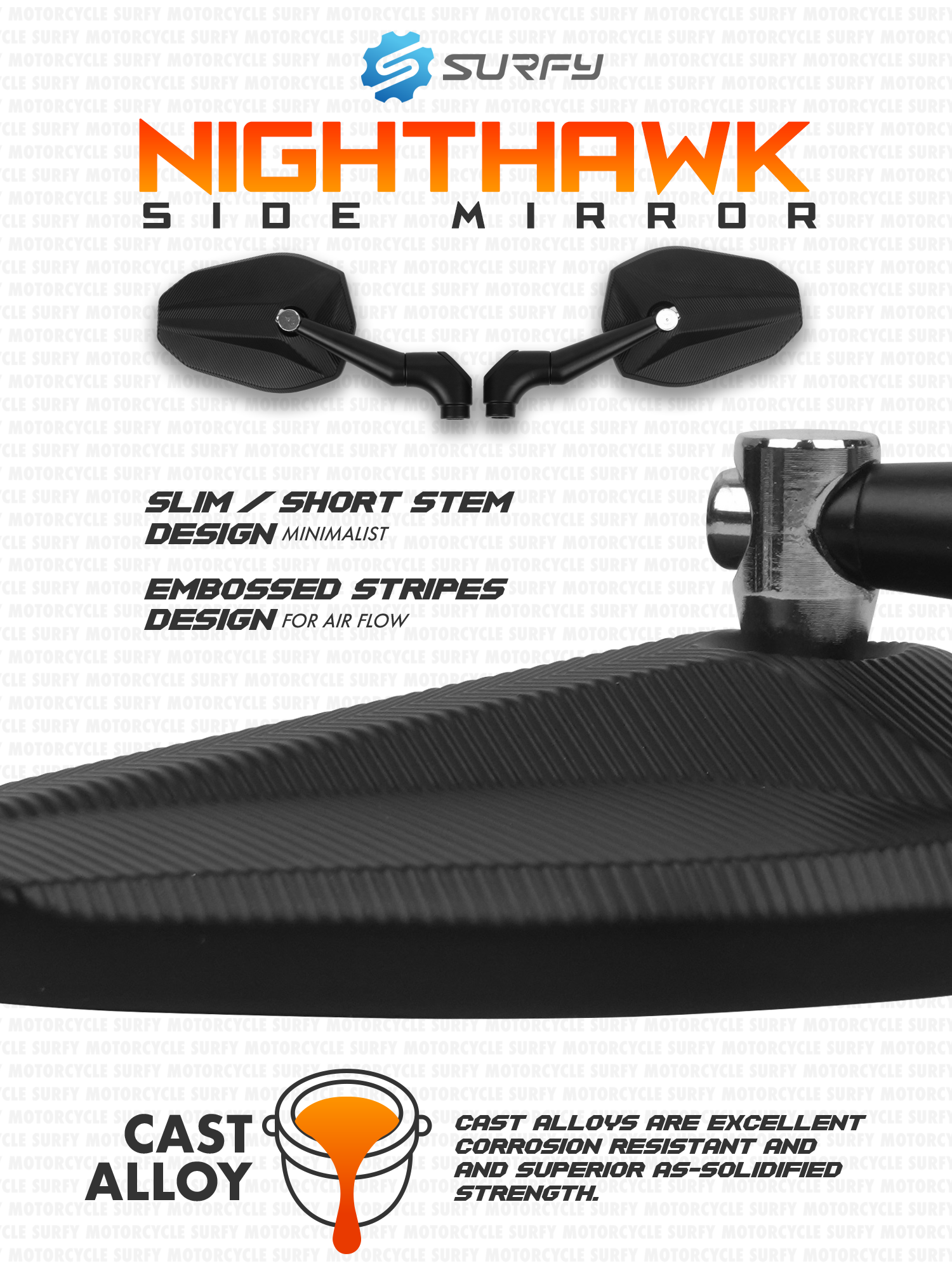 Nighthawk Side Mirror Fully Adjustable HD Clear Lens Universal | Shopee ...