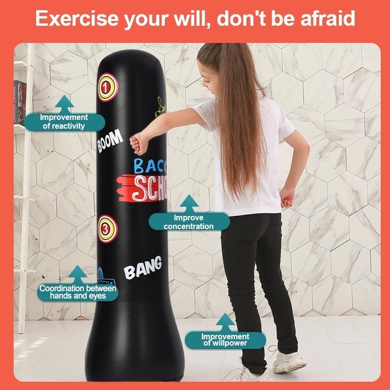 Boxing Sandbag Inflatable Fitness Adult 1.2/1.5M/1.6M Roll Up Boxing ...