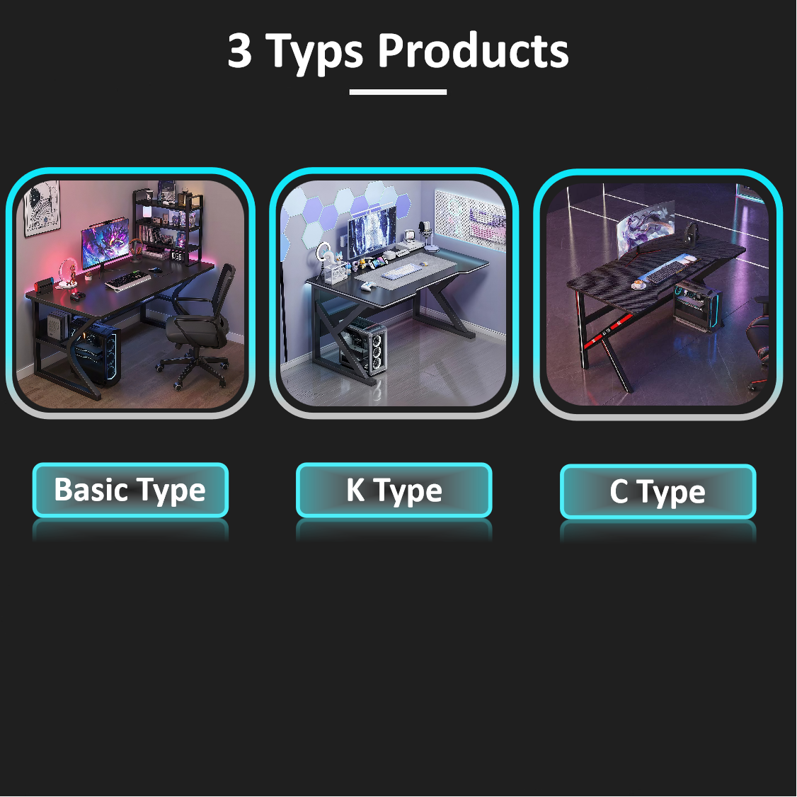 Esports Desk Gaming Table Computer PC Game for Room Office Table Study ...